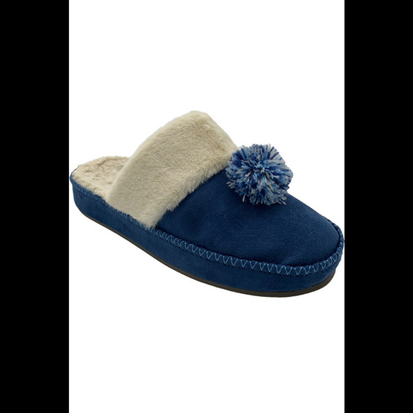 Vionic | Shoes | Vionic Womens Pom Pom Slippers Grace Navy Medium ...